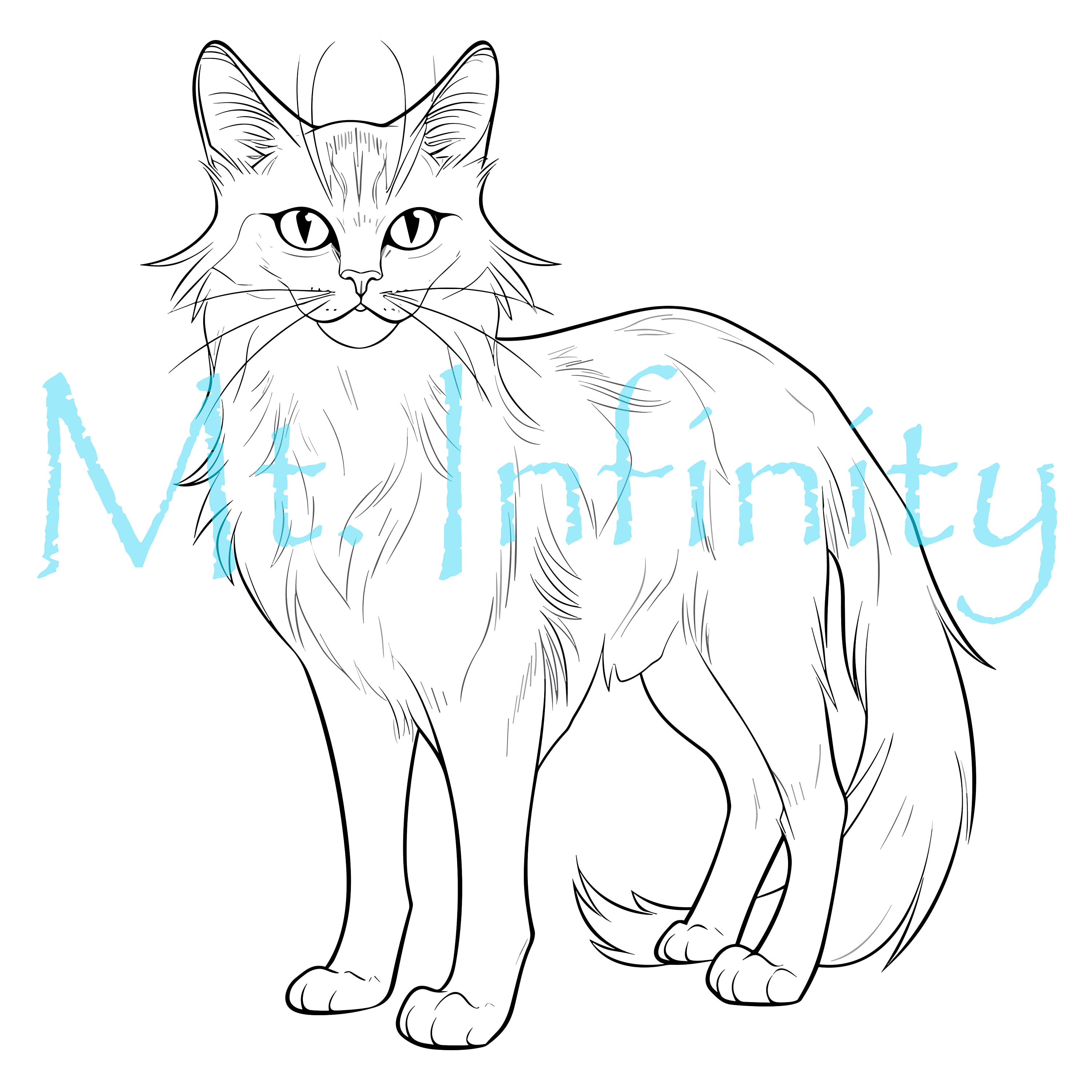 Warrior Cat Lineart Ref