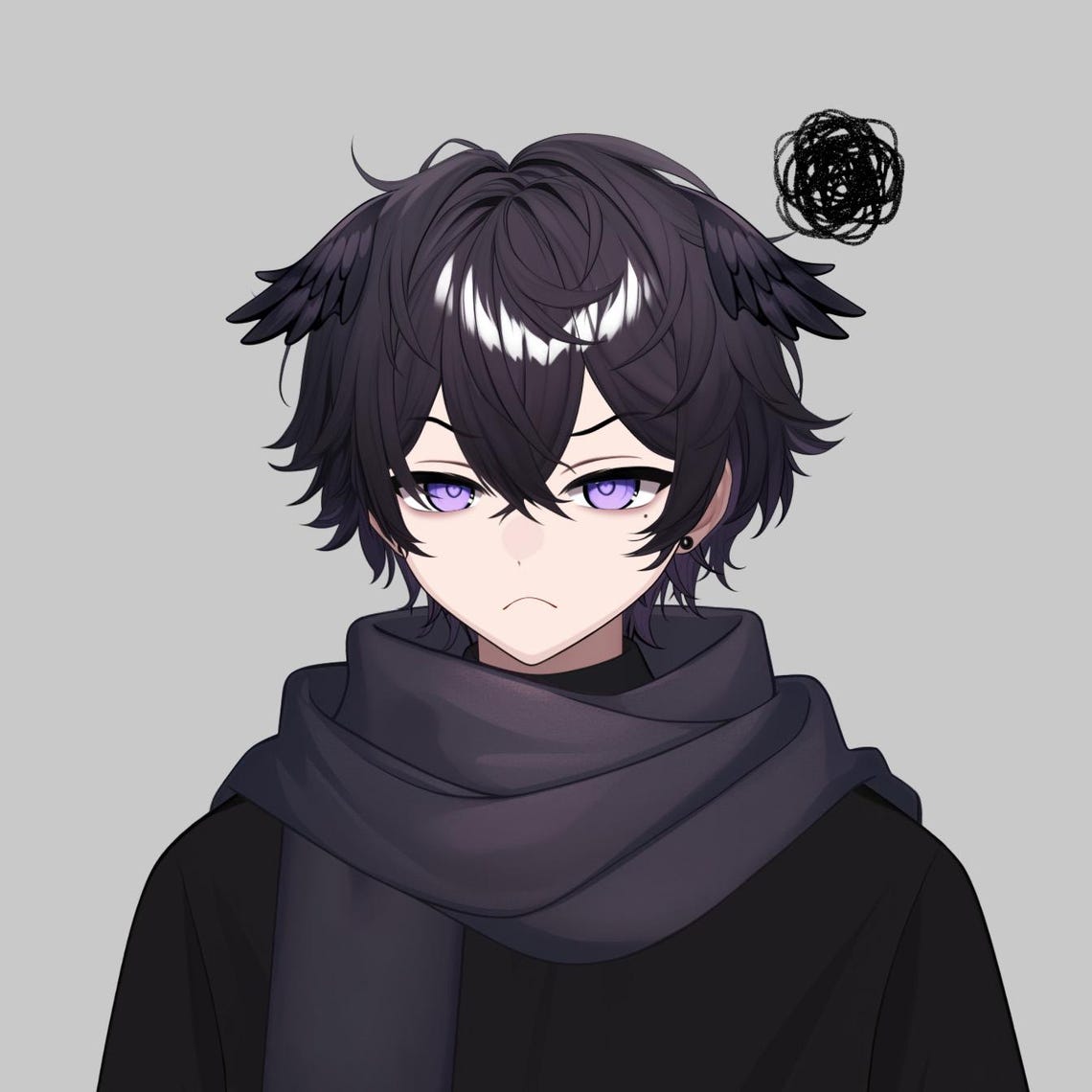 Premade Vtuber: Raven Rogue Boy, Live2d Rigged Male Vtuber Model ...