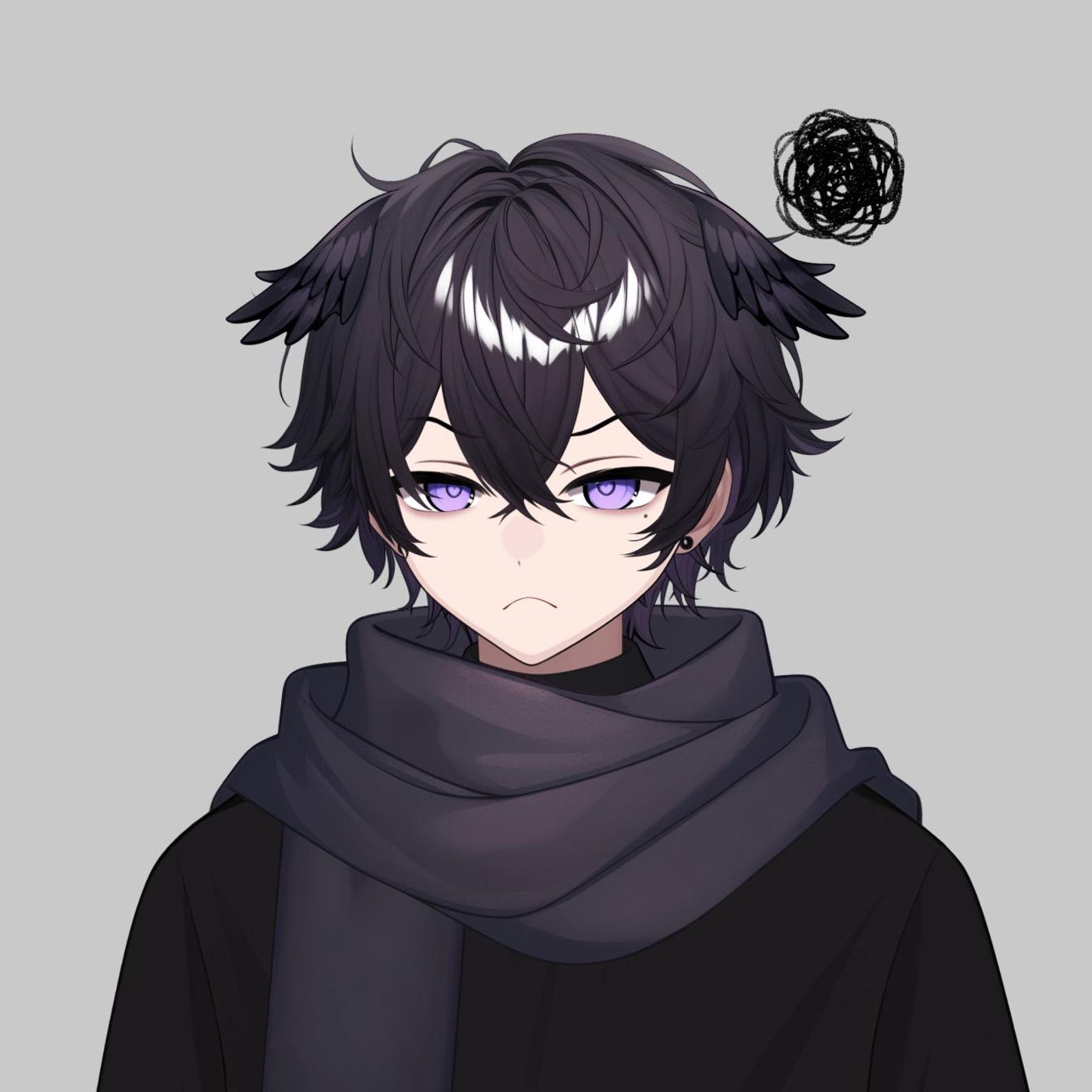 Premade Vtuber: Raven Rogue Boy, Live2d Rigged Male Vtuber Model,pngtuber,cute,kawaii,fox,cat ...