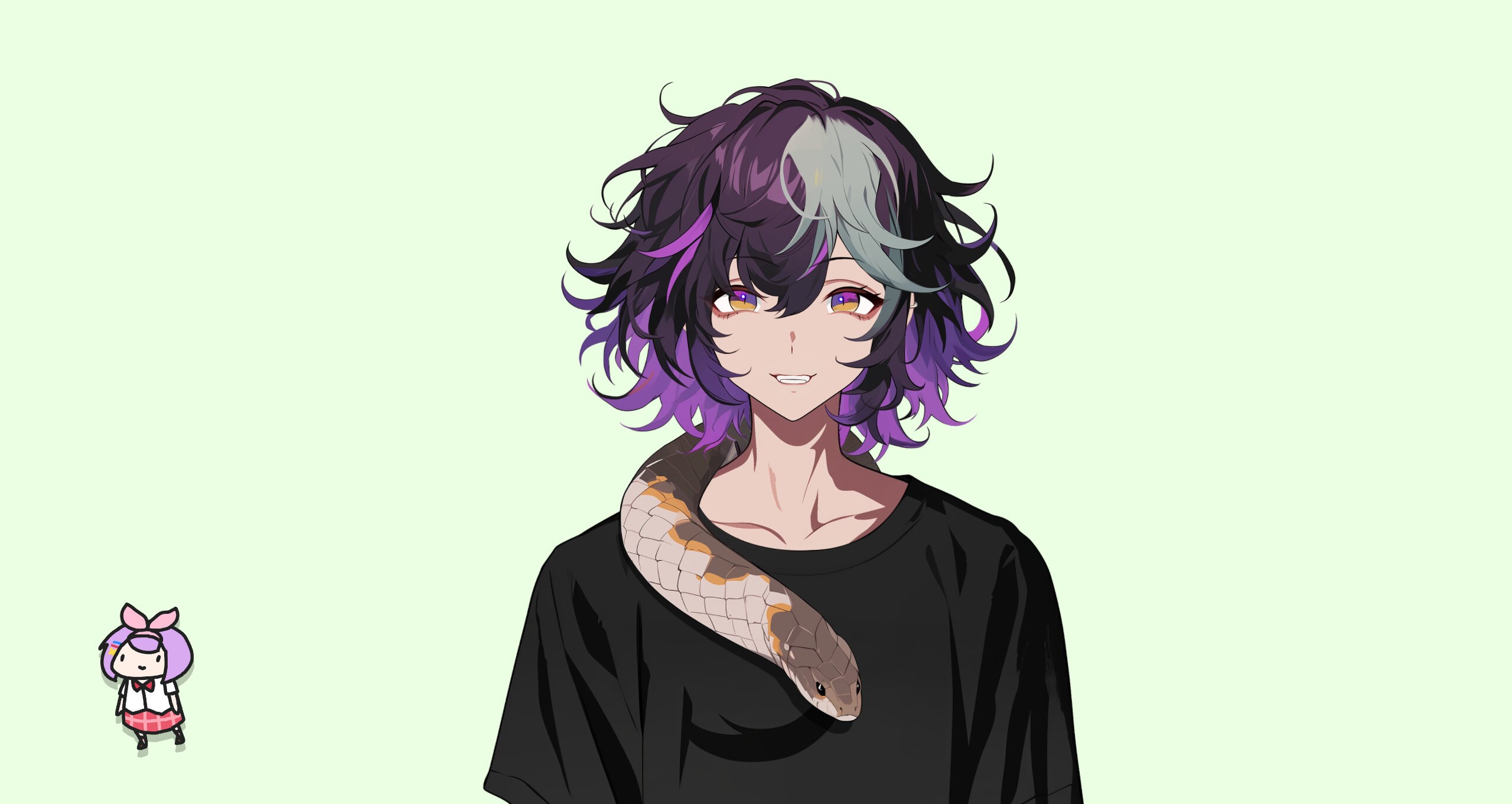 Premade Vtuber Model: Snake Punk Boy, Rigged Live2d Male Vtuber, OBS ...