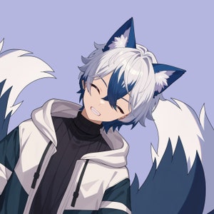 Premade Vtuber: Midnight Kitsune Boy, Live2d Male Vtuber, Rigged Vtuber ...
