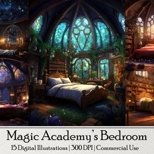 15 Magic Bedroom Digital Illustrations, Instant Download,commercial Use ...