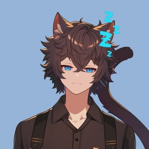 Fully Rigged Vtuber: Cat Boy Mocha, Cat Vtuber, Live2d Male Vtuber ...