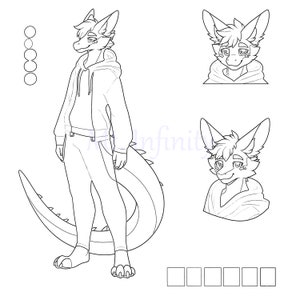 Furry Base Reference Sheet: Instant Download, OC Reference Sheet ...