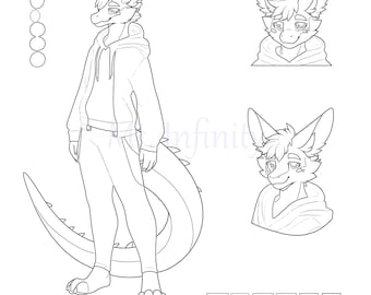 Furry Base Reference Sheet: Instant Download, OC Reference Sheet ...