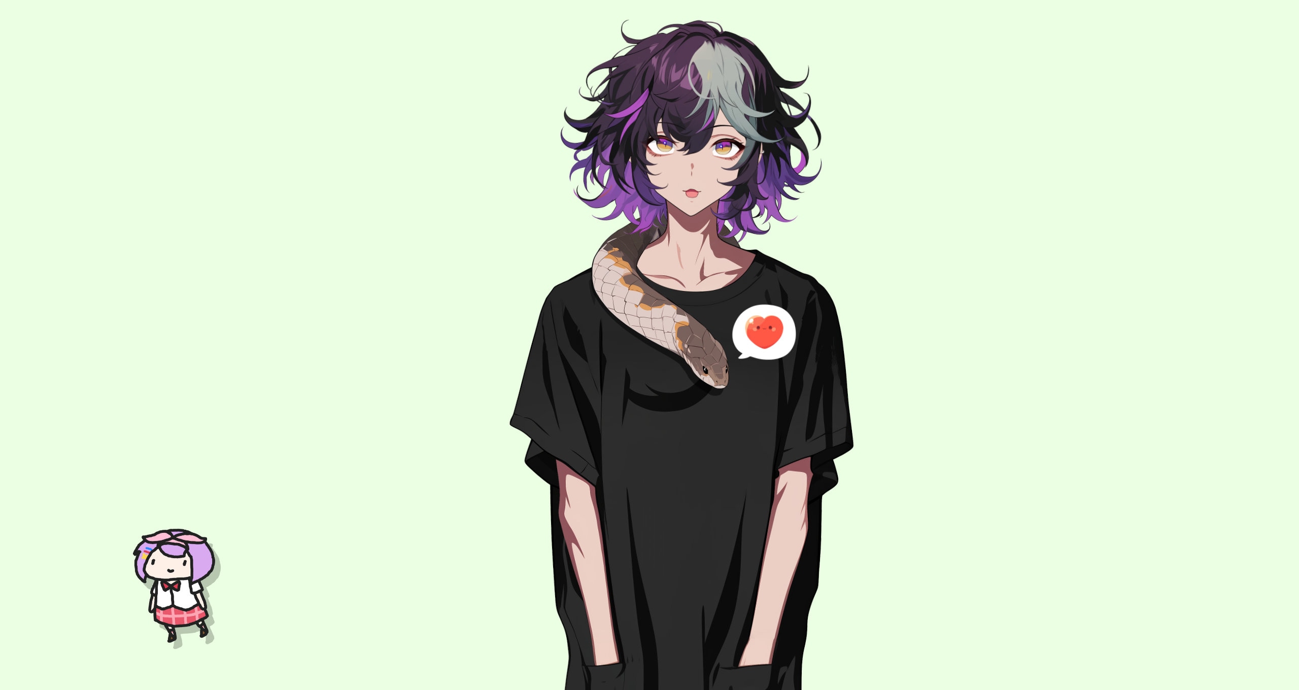 Premade Vtuber Model: Snake Punk Boy, Rigged Live2d Male Vtuber, OBS ...