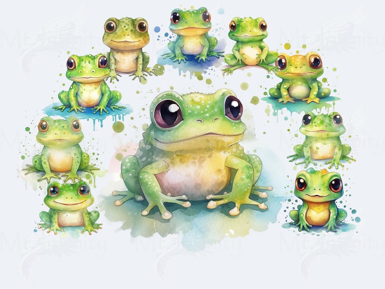 25 Watercolor Frogs Clipart Bundle Cute Frog Cliparts - Etsy