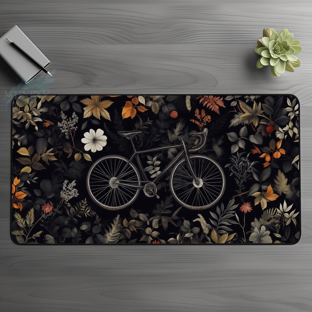 Bicycle Cottagecore Desk Mat, Dark Steampunk Fantasy Gaming Mousepad ...