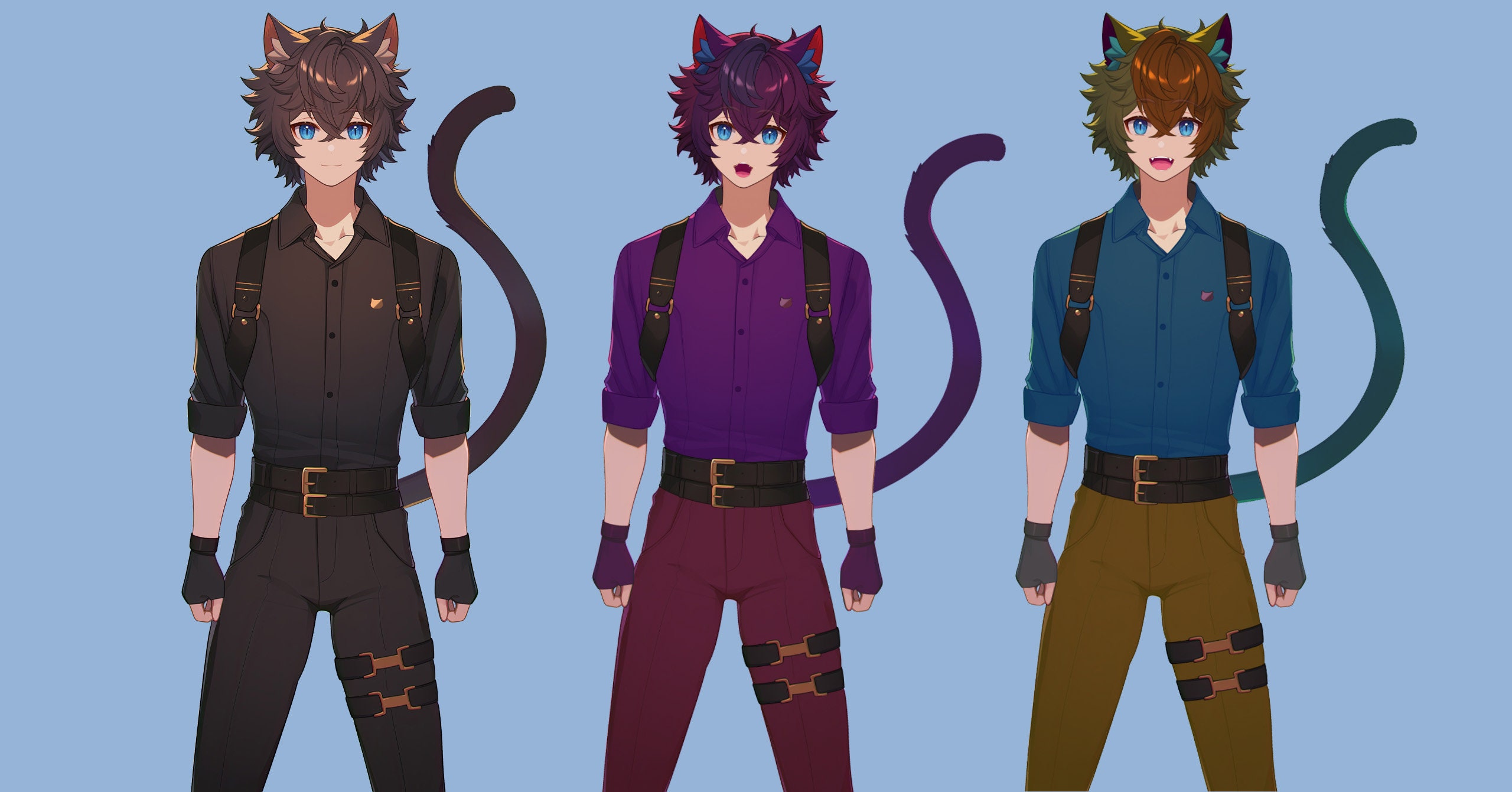Fully Rigged Vtuber: Cat Boy Mocha, Cat Vtuber, Live2d Male Vtuber ...
