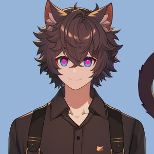 Fully Rigged Vtuber: Cat Boy Mocha, Cat Vtuber, Live2d Male Vtuber ...