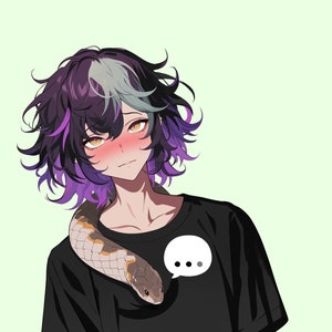 Premade Vtuber Model: Snake Punk Boy, Rigged Live2d Male Vtuber, OBS ...