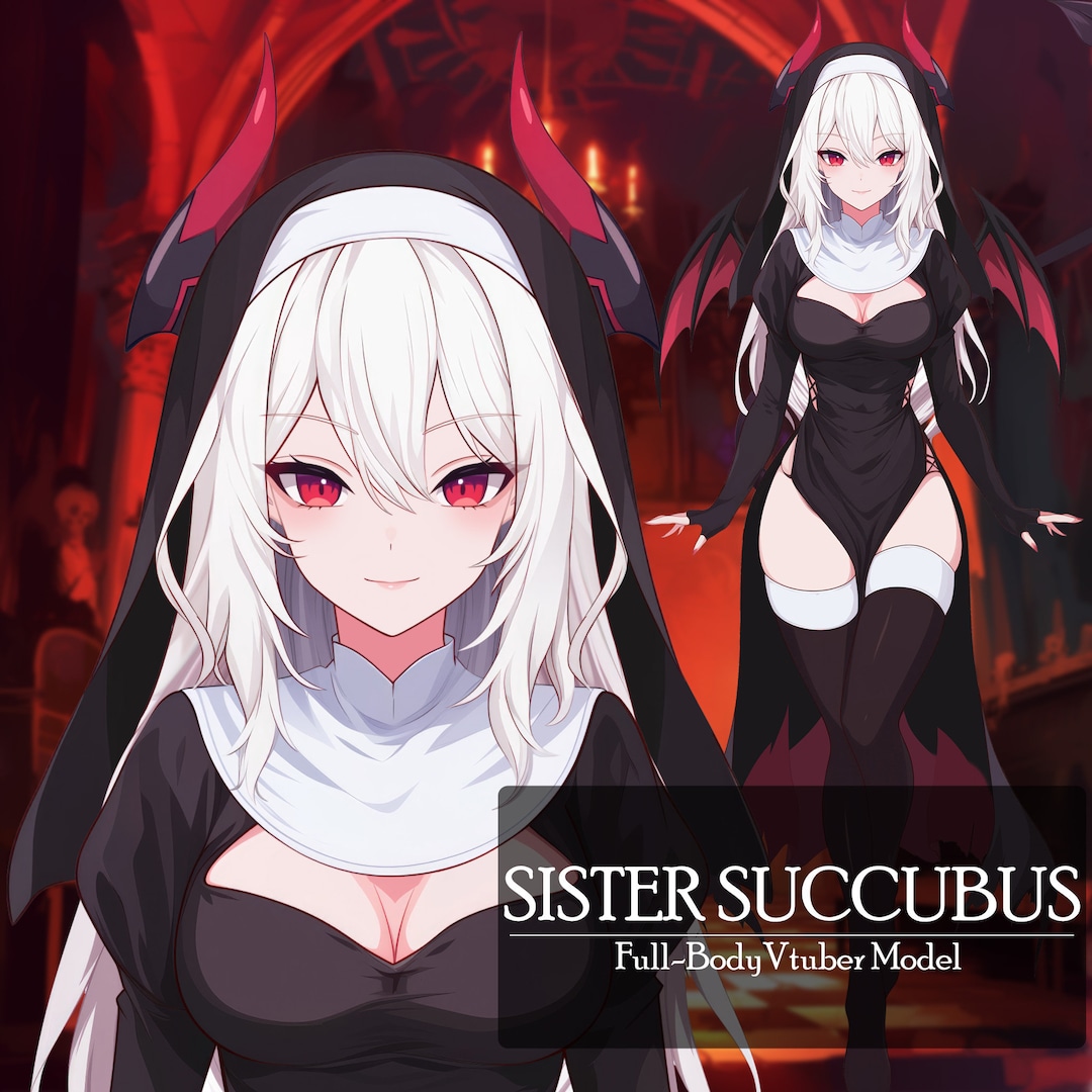 Succubus Vtuber, Premade Vtuber Model, Rigged Vtuber, Demon Girl Vtuber, Female Vtuber - Instant ...
