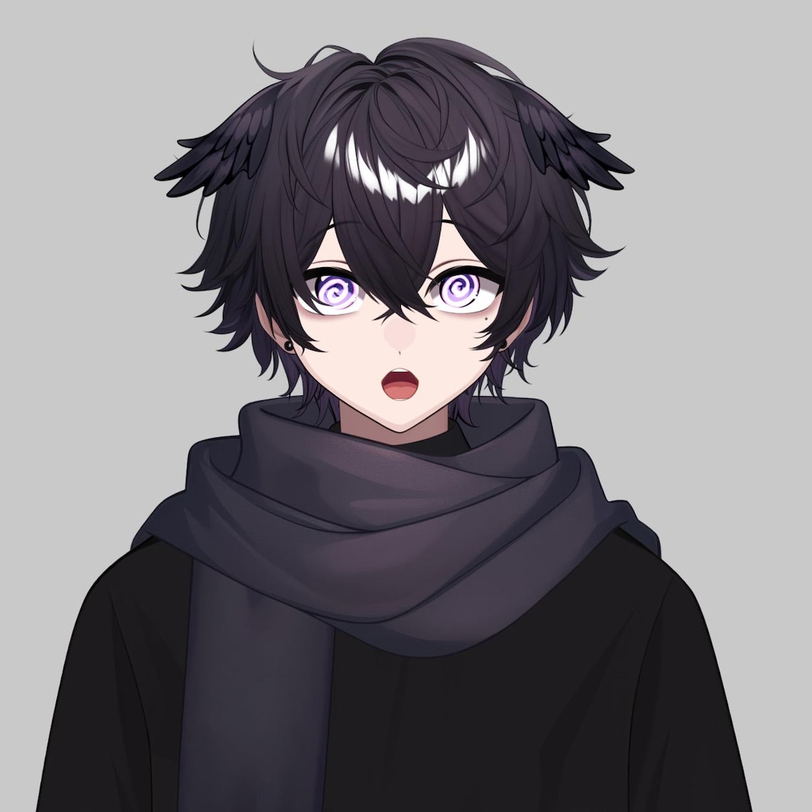 Premade Vtuber: Raven Rogue Boy, Live2d Rigged Male Vtuber Model ...