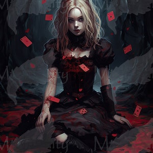 12 Bloody Alice in Wonderland Digital Illustrations,instant Download ...
