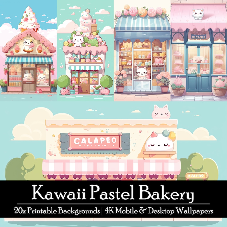 20 Kawaii Pastel Bakery Printable Background, Mobile and Desktop ...