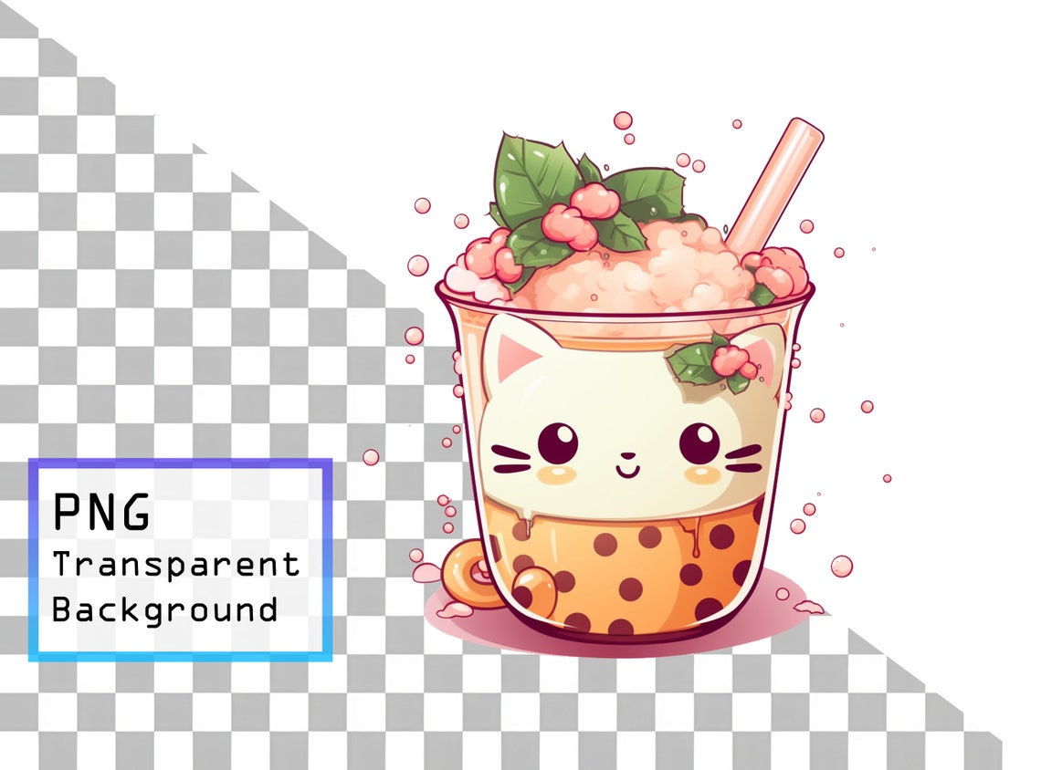 25 Kawaii Cat Boba Tea Clipart Kawaii Cute Tea Clipart Cute - Etsy