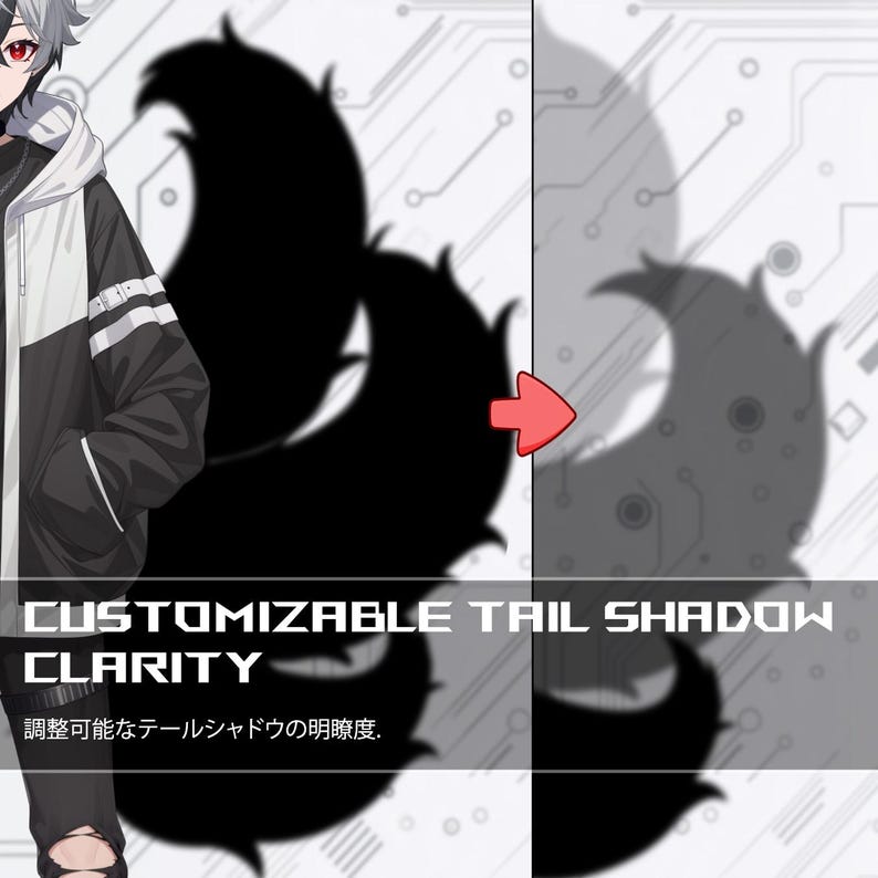 Premade Vtuber: Midnight Kitsune Boy Shadow Variant, Live2d Rigged Male ...