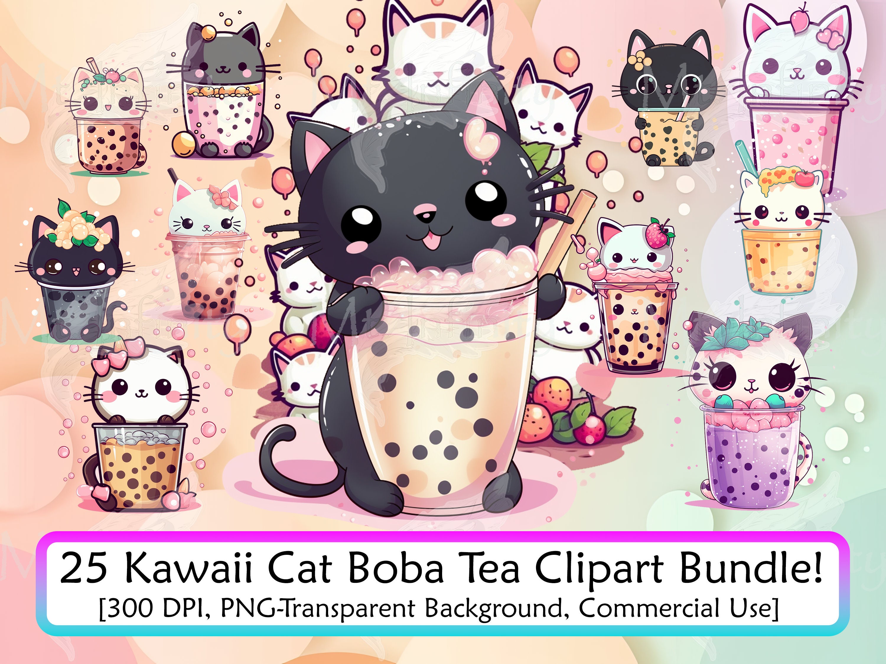 25 Kawaii Cat Boba Tea Clipart Kawaii Cute Tea Clipart Cute - Etsy ...