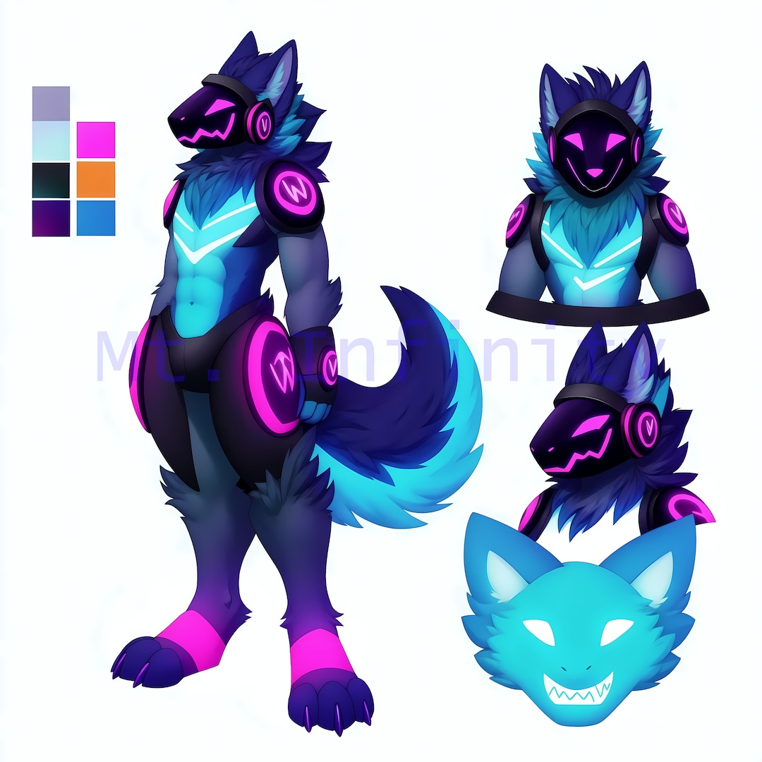 EXCLUSIVE Protogen Adopt, Fursona Reference Sheet, Limited Edition OC Furry Adoption, Fantasy ...