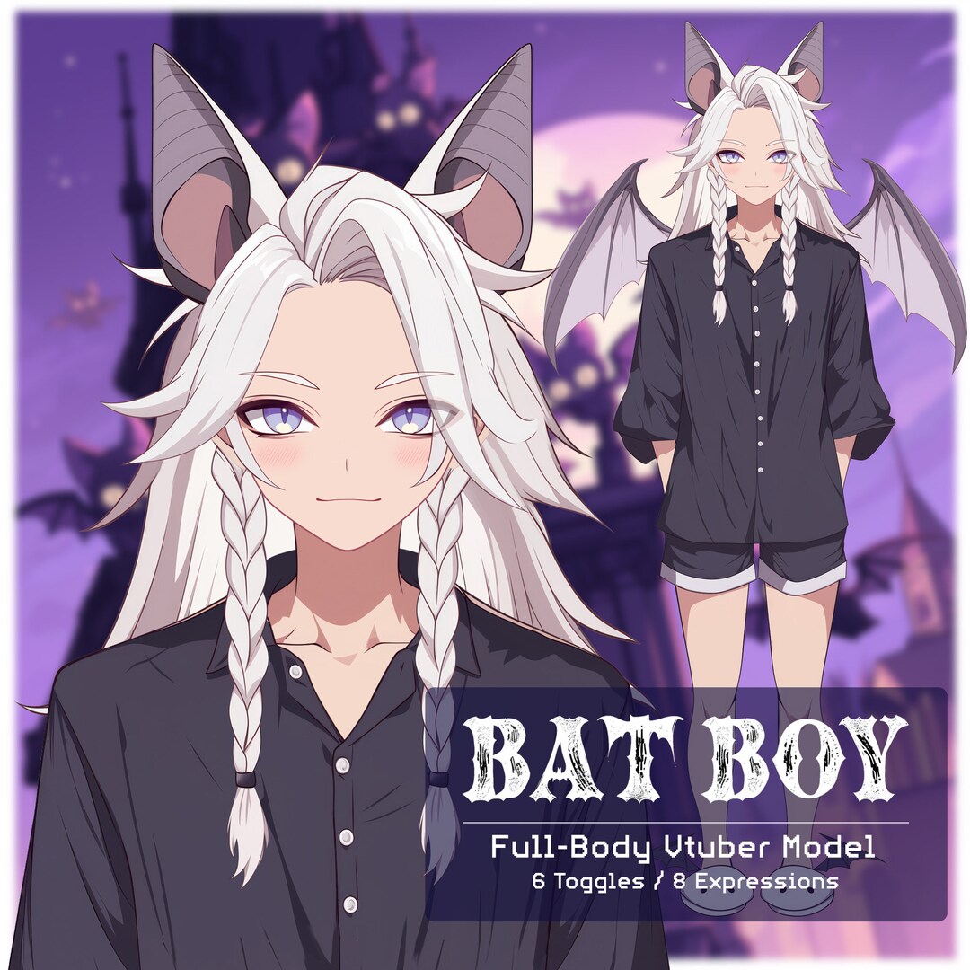 Modelo Vtuber prefabricado: Bat Boy, Vtuber aparejado, Demon Vtuber ...
