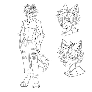 Furry Base Reference Sheet: Instant Download, OC Reference Sheet ...