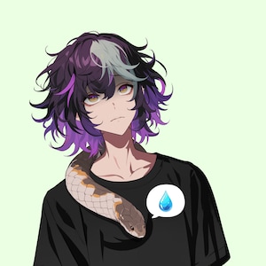 Premade Vtuber Model: Snake Punk Boy, Rigged Live2d Male Vtuber, OBS ...