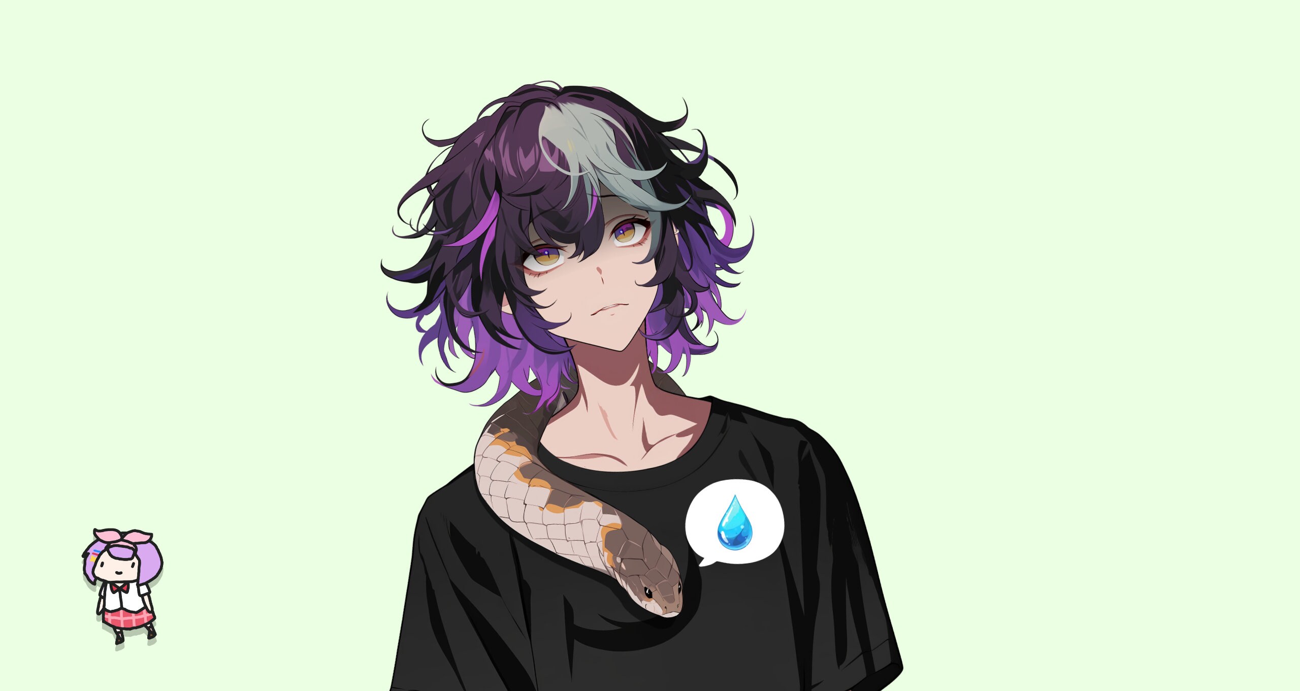Premade Vtuber Model: Snake Punk Boy, Rigged Live2d Male Vtuber, OBS ...