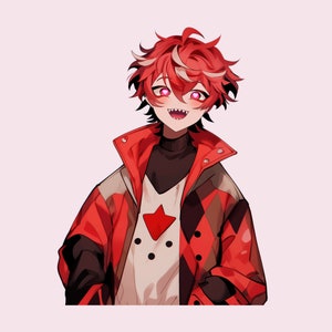 Rigged Vtuber Model: Red Trickster, Live2d Male Vtuber Model, Premade ...