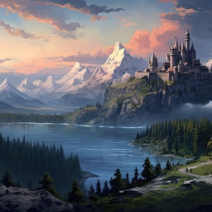 12 DND Castle Landscape Printable Mobile & Desktop Wallpaper Bundle ...