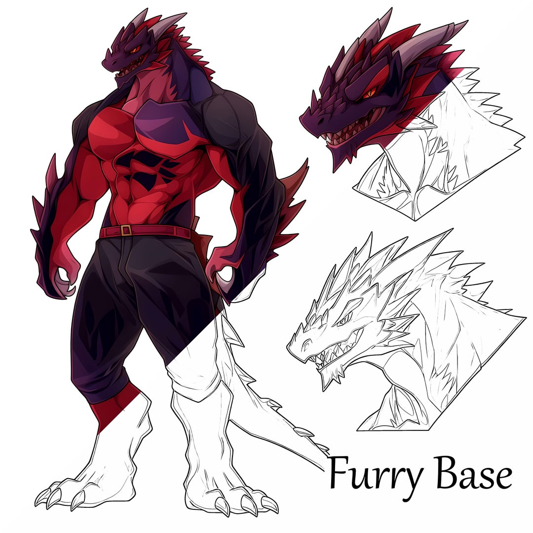 Furry Base Reference Sheet: Instant Download, OC Reference Sheet ...