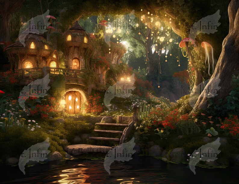 16 Enchanting Fairy Garden Digital Paper Background Instant - Etsy