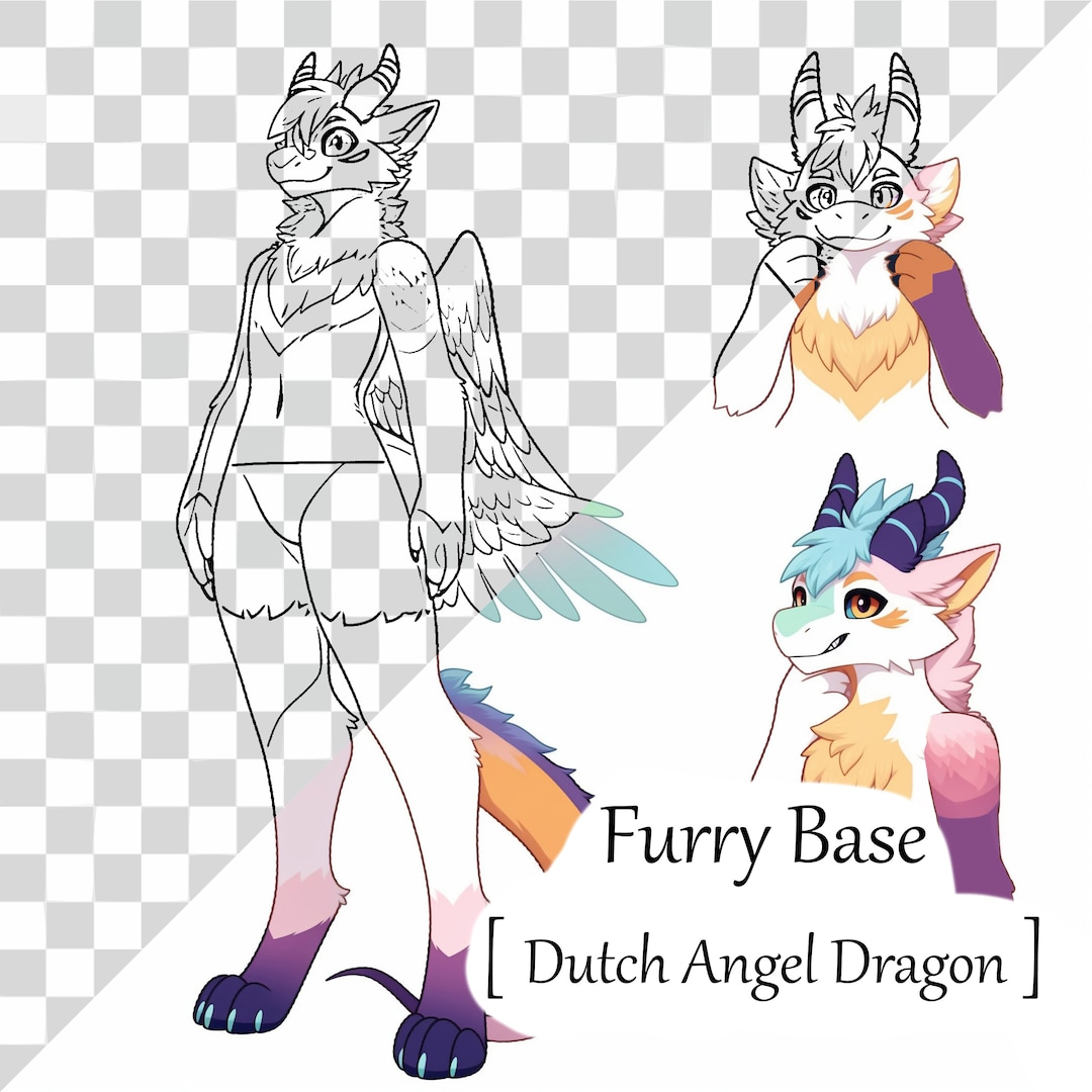 Furry Base Reference Sheet: Instant Download, OC Reference Sheet, Transparent Background, PNG ...
