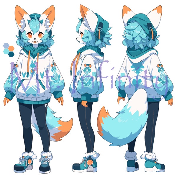 Fursona Reference Sheet Fox - Etsy