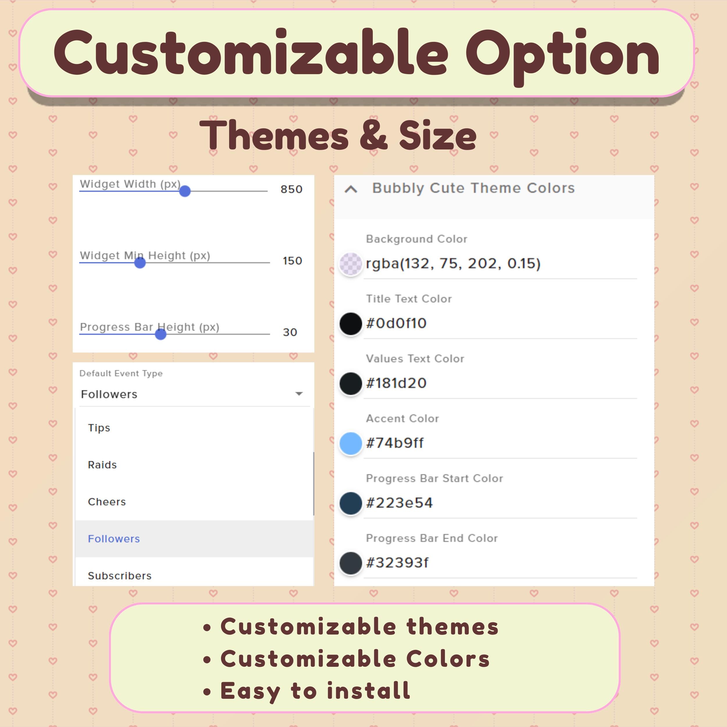 Cute Twitch Goal Widget – Customizable Stream Overlay (digital Download ...