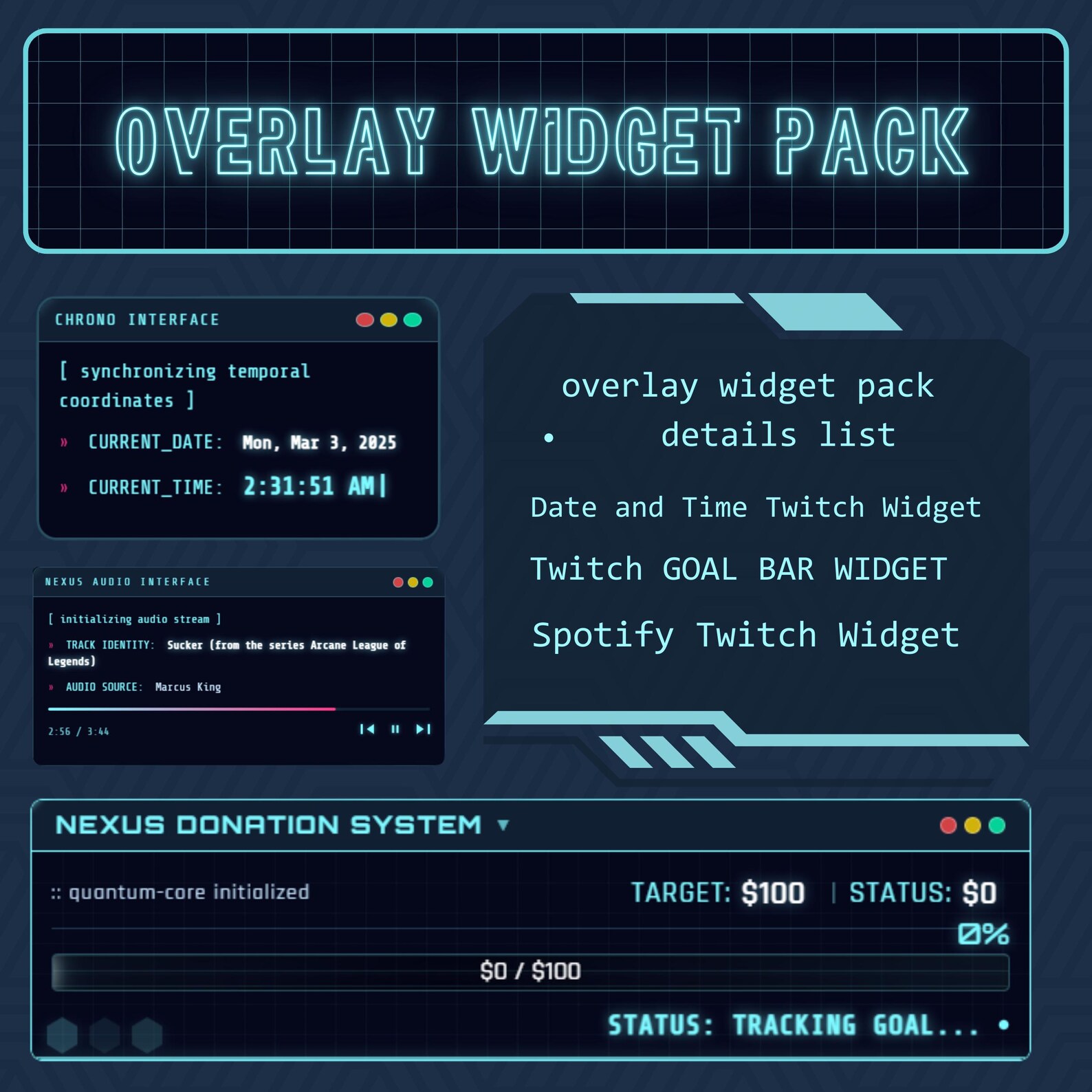 Terminal Widget Bundle - Date & Time Widget , Spotify Music Widget ...