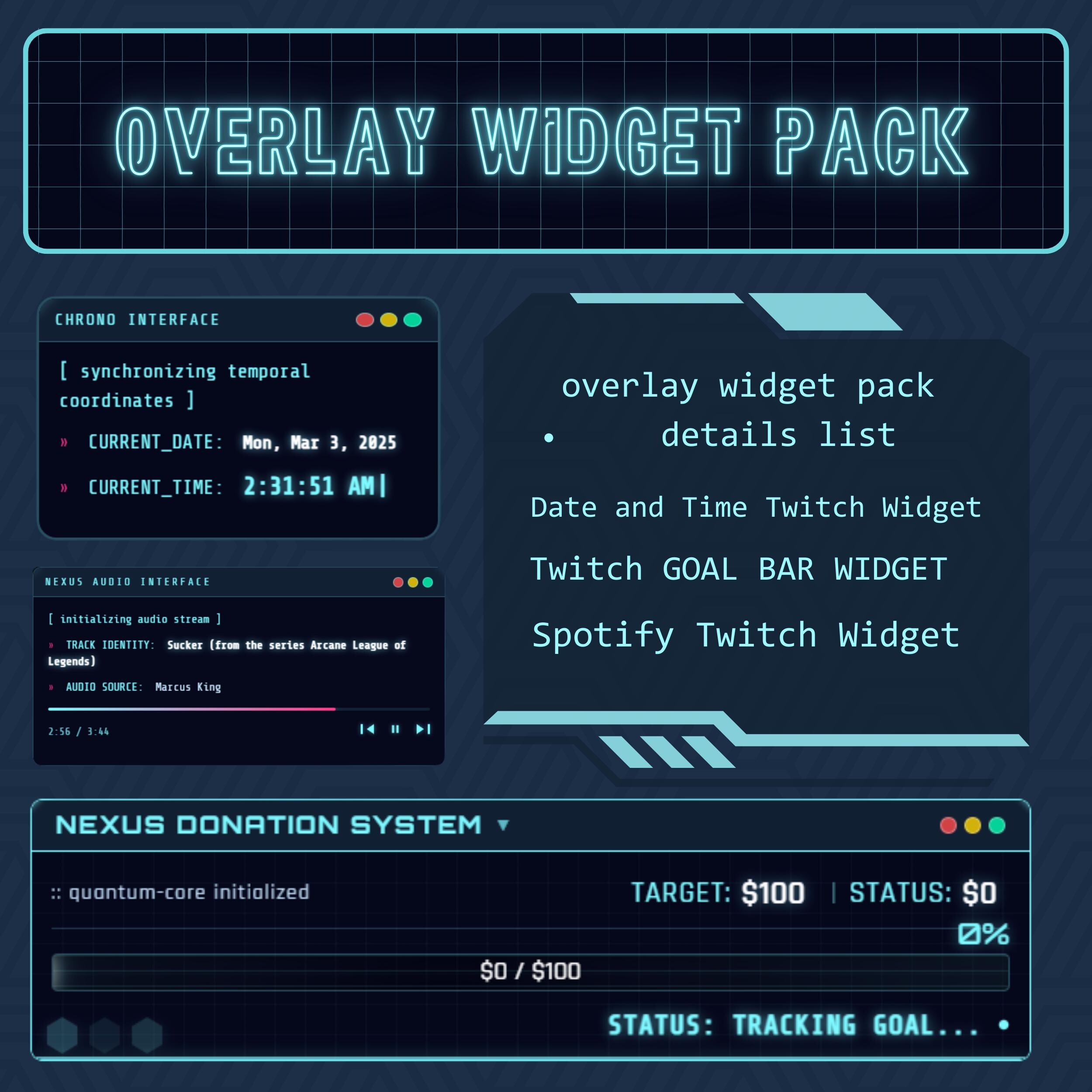 Terminal Widget Bundle - Date & Time Widget , Spotify Music Widget ...