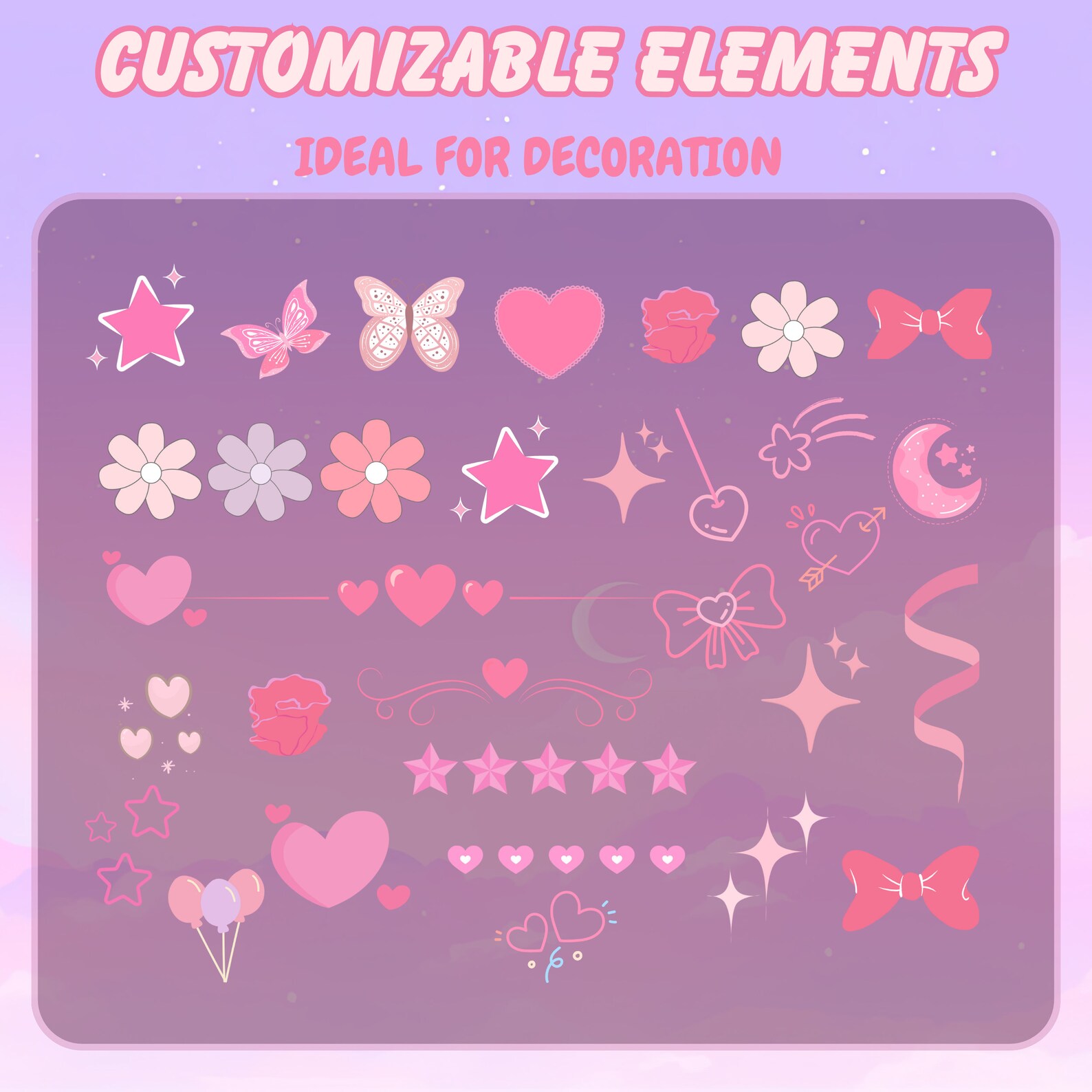 Twitch Overlay - Valentine's Day Theme Vtuber Overlay for Twitch Stream ...