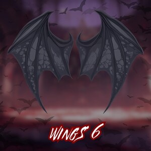 Vtuber Vampire Wings: Transparent Twitch Stream Asset (digital Download ...