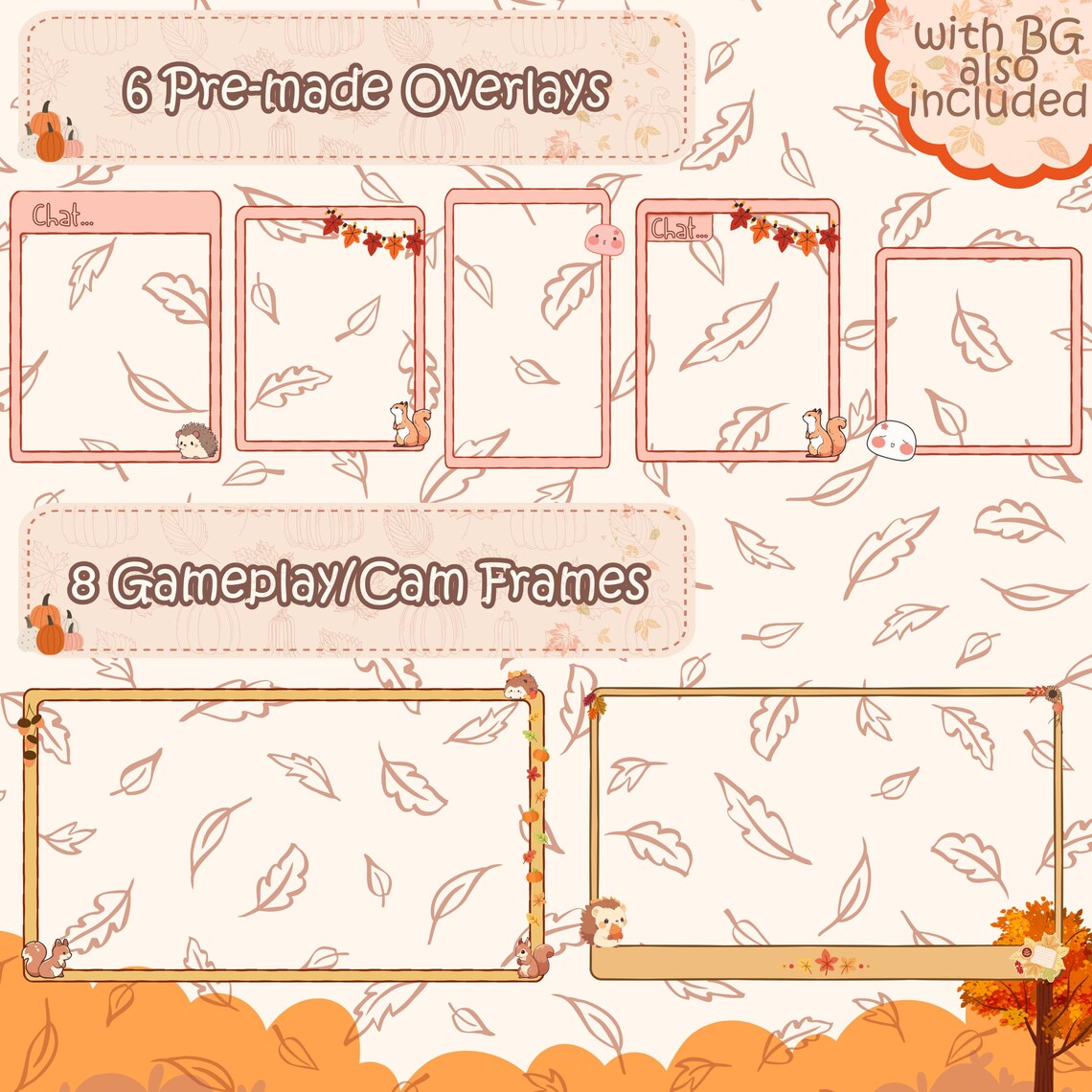 Fall Stream Overlay Package: Animated Autumn Twitch Theme - Etsy UK