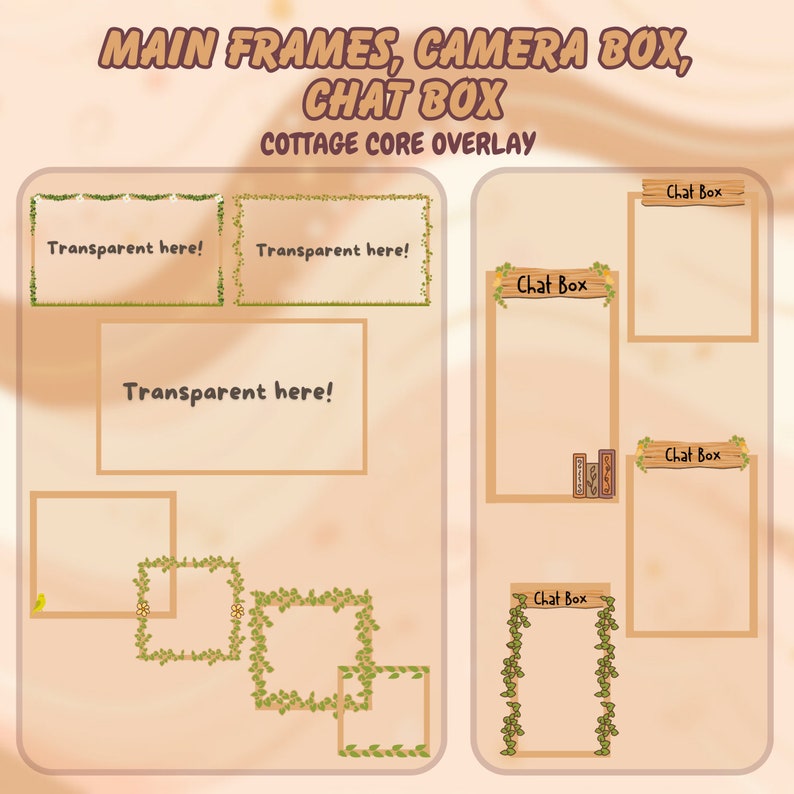 Cottage Core Vtuber Overlay, Stream Package, Twitch Package, Twitch ...