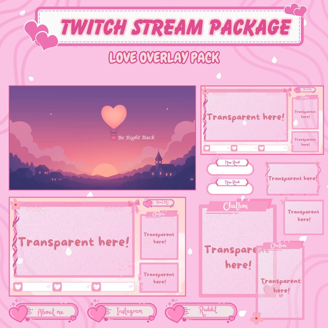 Pink Lo-fi Stream Overlay Package: Animated Twitch/youtube Screens - Etsy
