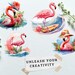 Watercolor Cool Flamingo Clip Art Cool Flamingo Art Illustrations Cool ...