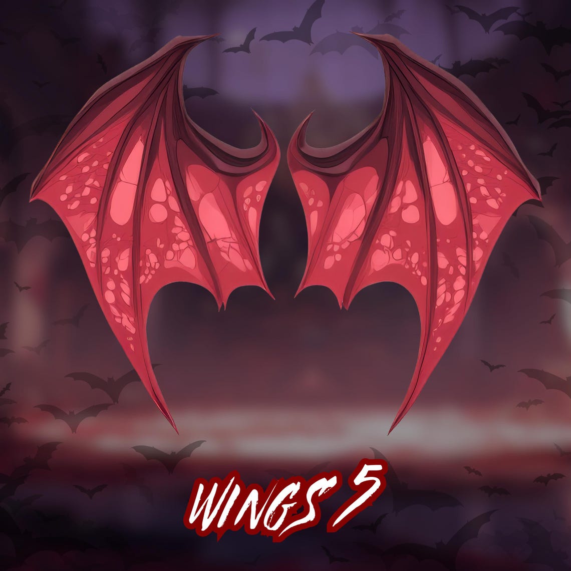 Vtuber Vampire Wings: Transparent Twitch Stream Asset (digital Download ...