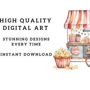 Popcorn Stand Clipart Popcorn PNG Movie Night Clipart Birthday Party ...