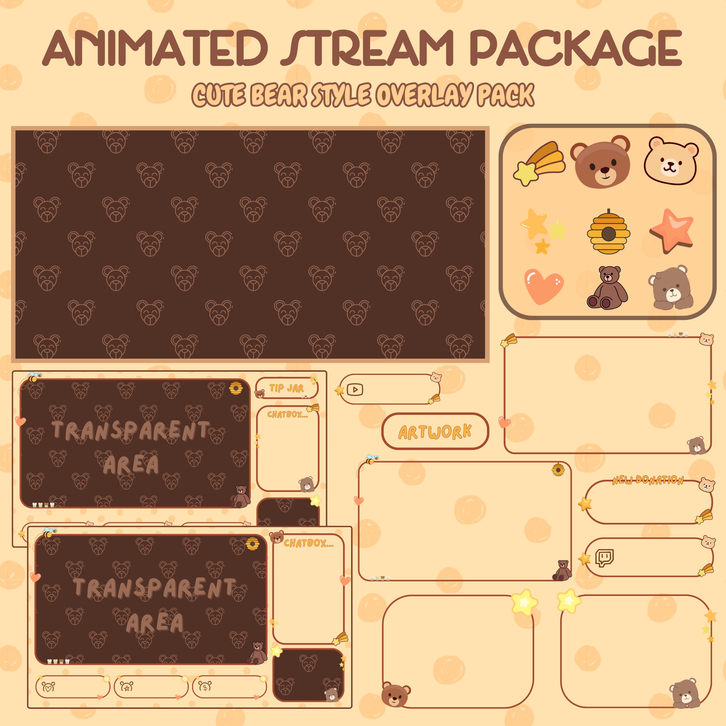 Brown Stream Pack Bear Stream Overlay Stream Overlay Bear Cozy ...