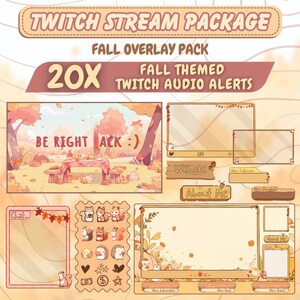Twitch Overlay - Fall Overlay Stream Package for Twitch/kick/youtube ...