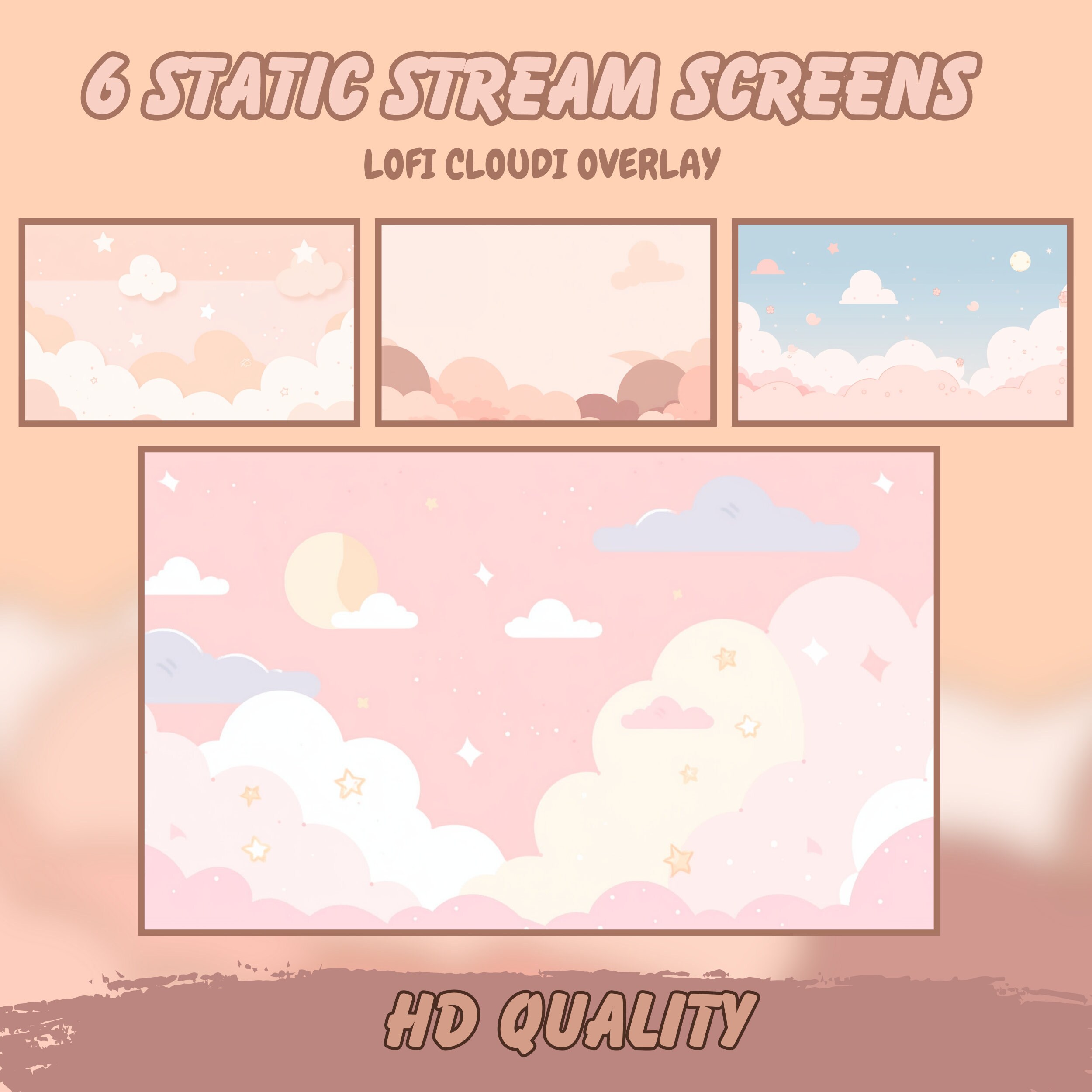 Cute Cloudy Lofi Animated Stream Overlay Package - Etsy