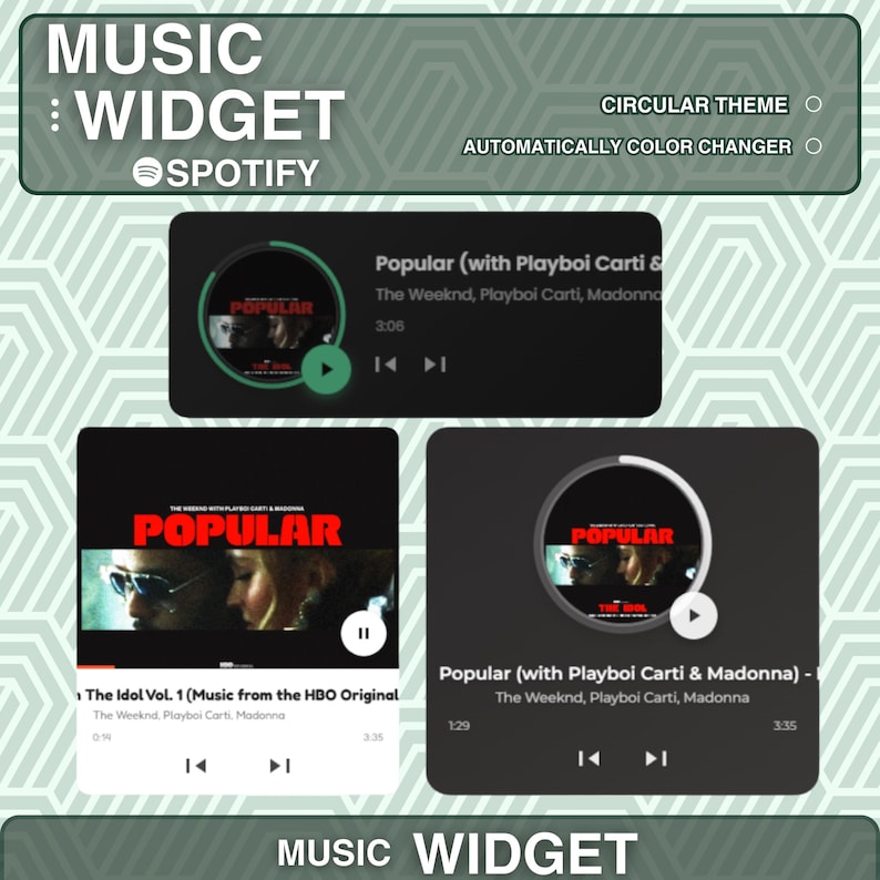 Spotify Widget - Circular Themed Spotify Music Widget Twitch /youtube ...