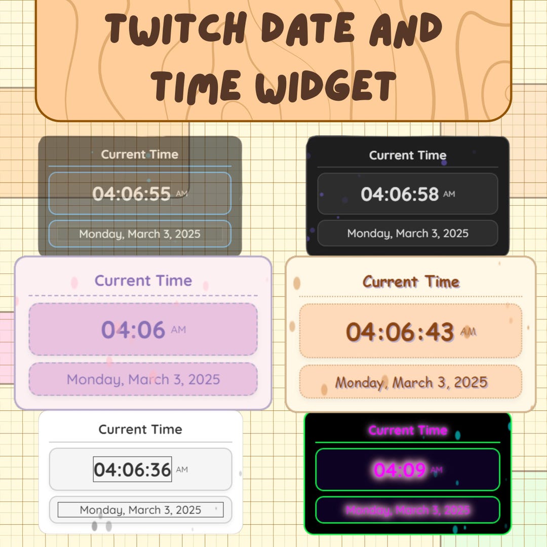 Date & Time Widget - Pastel Themes With Animations Local/time Zone for ...