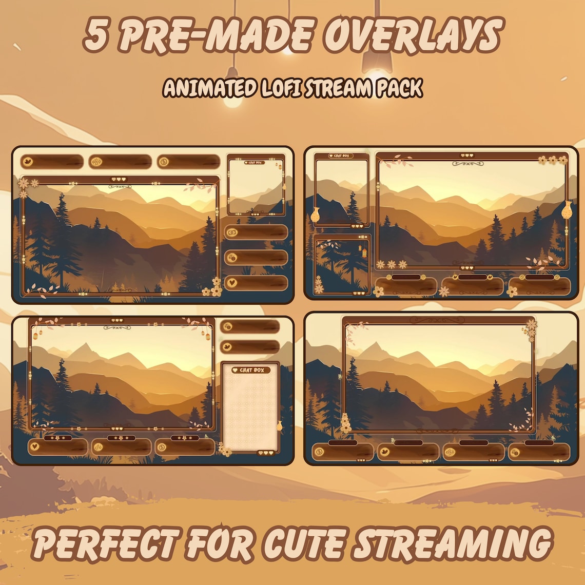 Animated Twitch Overlay, Lofi Animated Stream Package, Stream Package ...